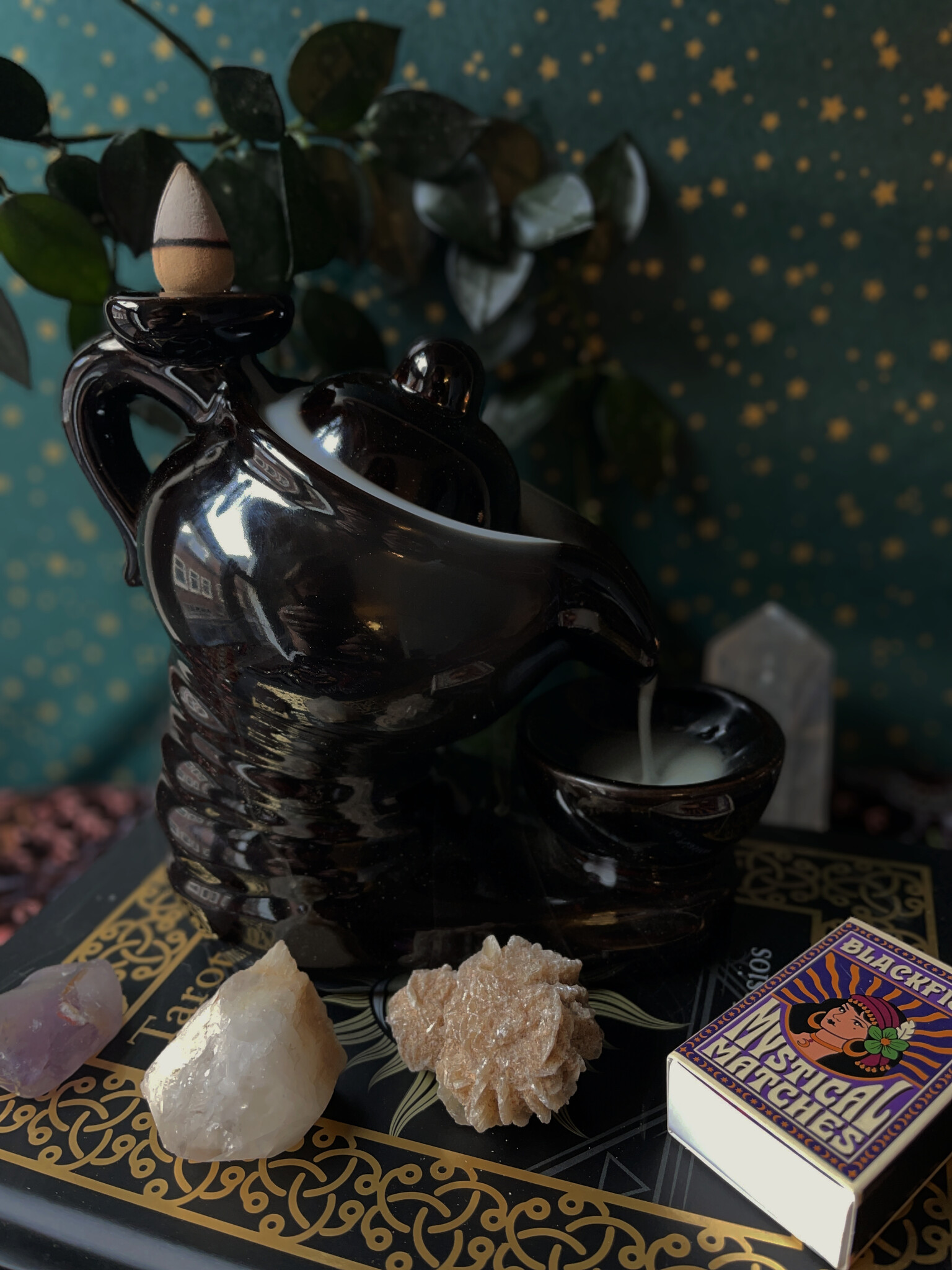 Teapot Backflow Incense Burner - BLACKFISH Brand New & Vintage