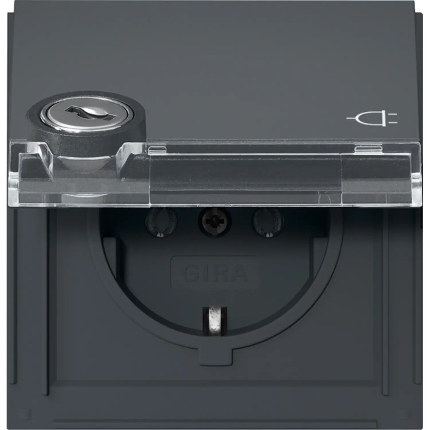 Gira Schuko-Steckdose mit Klappdeckel Schloss und Beschriftungsfeld mit ...