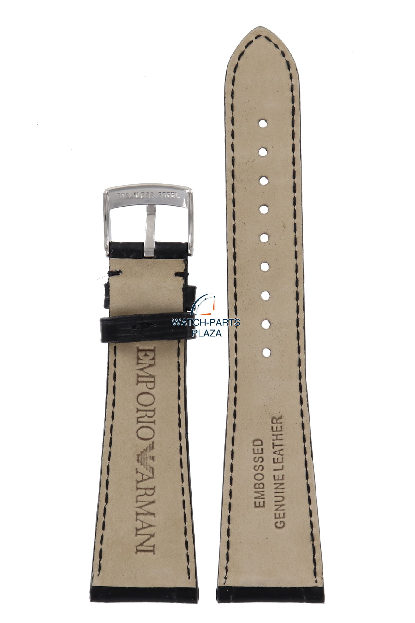 Horlogeband voor Armani AR0284 & AR0292 - 22mm - zwart - Watch Plaza