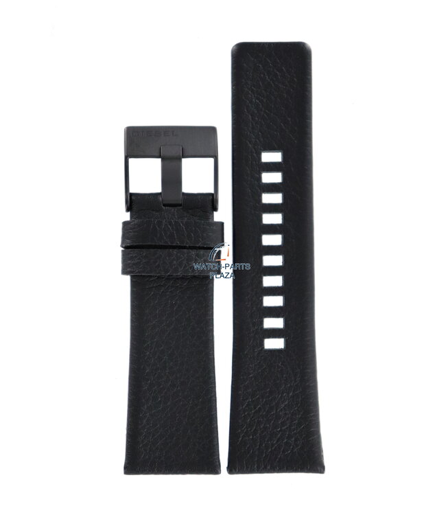 Watchband for Diesel DZ1657 black leather 27mm Master Chief - Watch Plaza