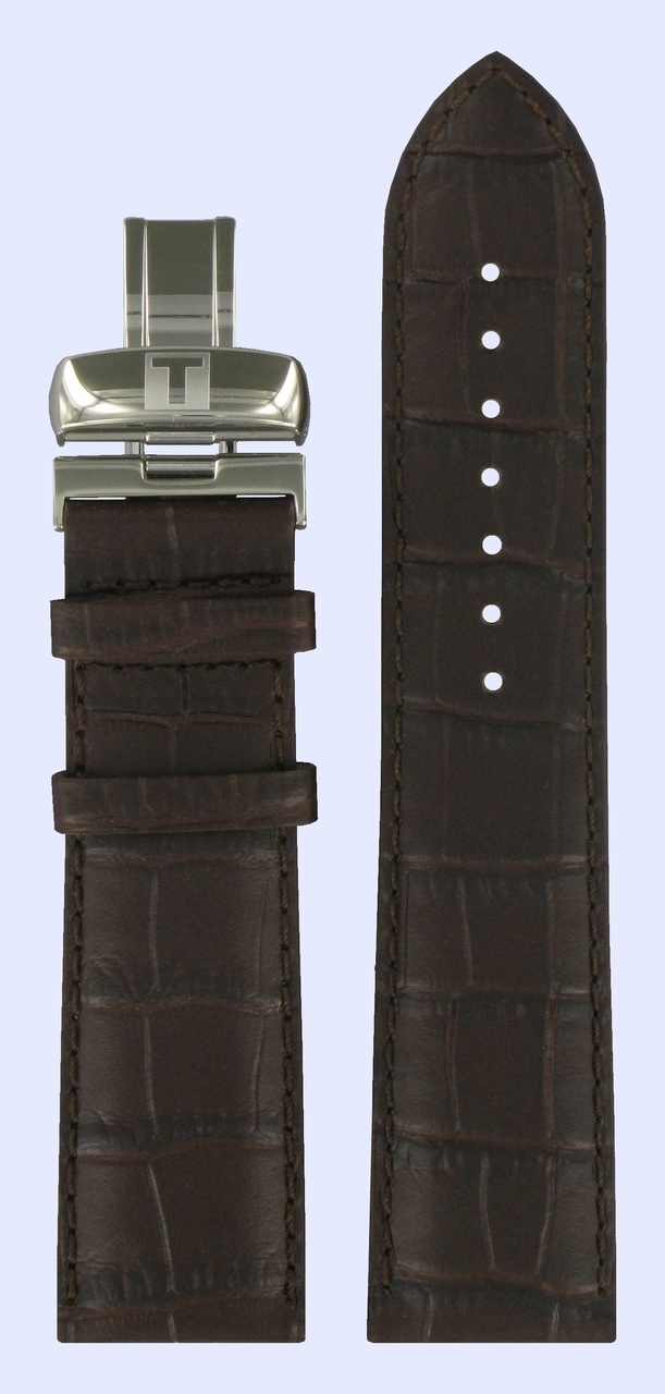 Tissot T006707A Horlogeband Donkerbruin Leer 22 mm - Watch Plaza