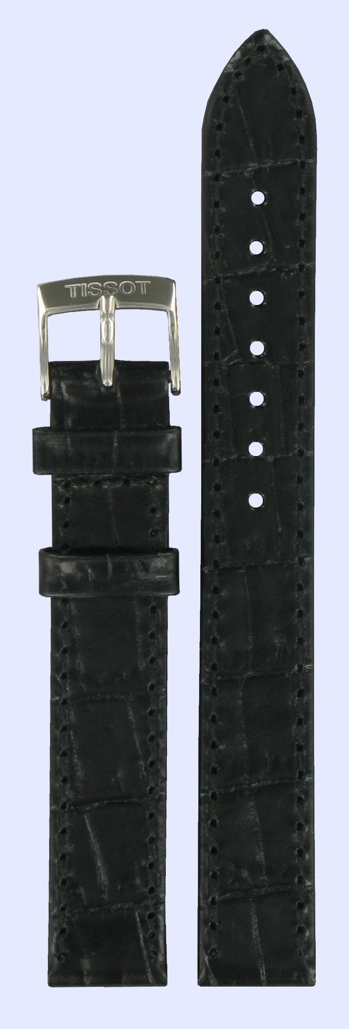 Tissot T033210A Watch Band Black Leather 14 mm - Watch Plaza