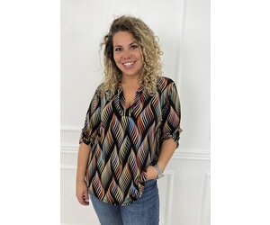 Perfect Basic Rainbow Blouse - Multicolor - Lots of Goodies