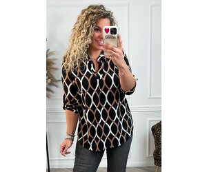 Perfect Basic Teardrop Blouse - Black/Beige - Lots of Goodies