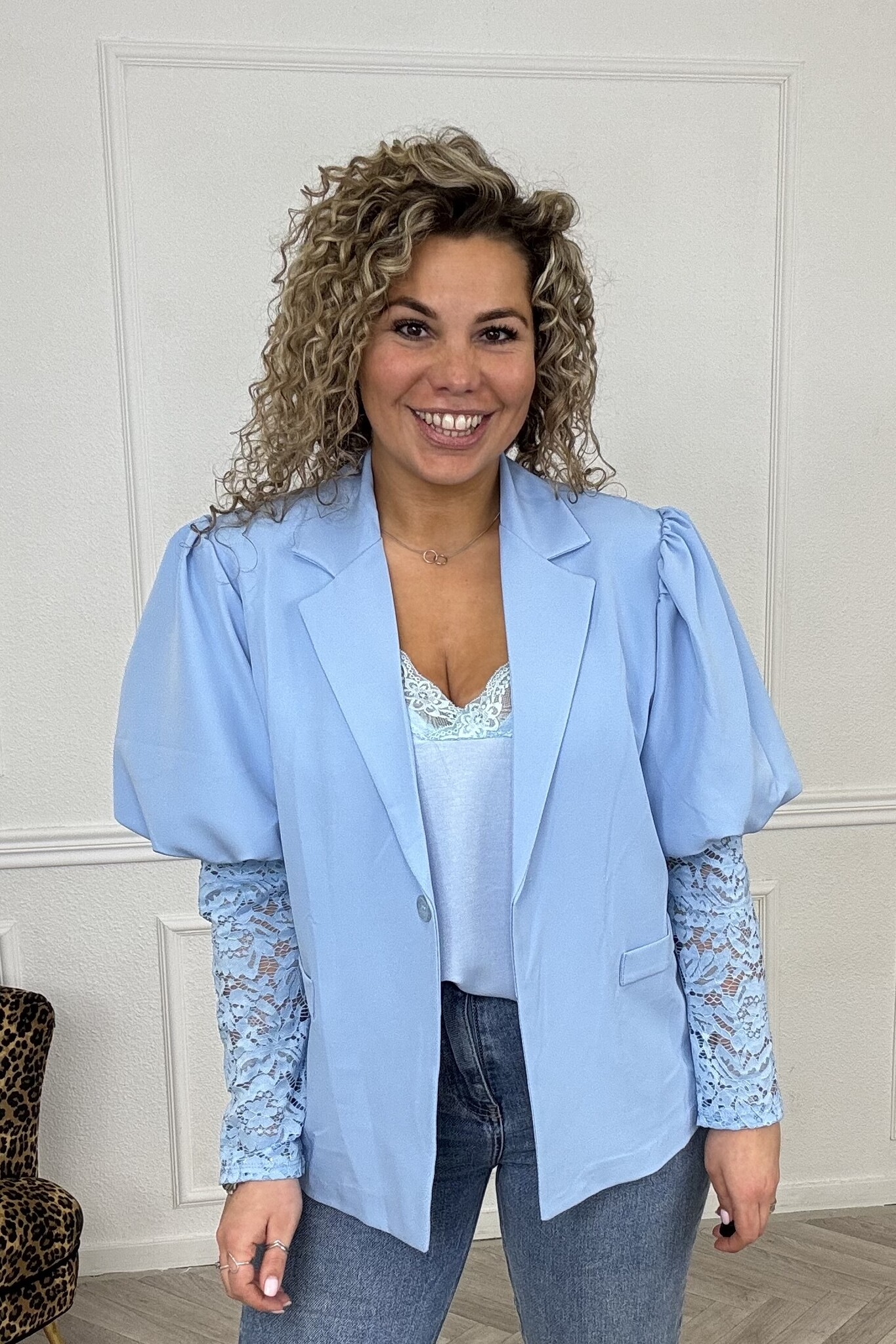 Perfect Lace Blazer - Ice Blue - Lots of Goodies