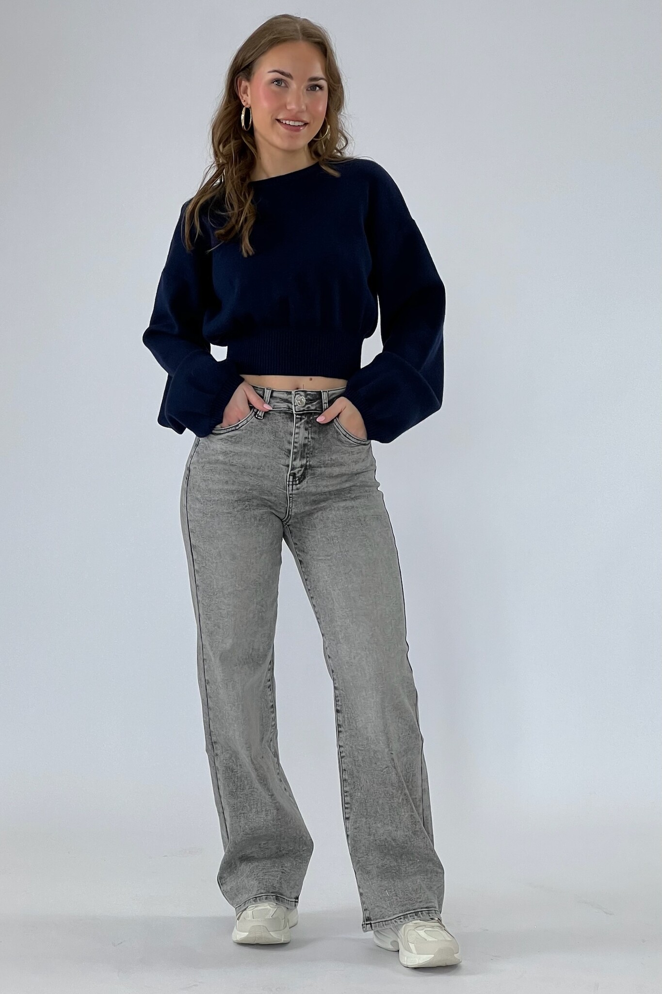 Goodies Wide Leg Jeans - Grey - Lots of Goodies