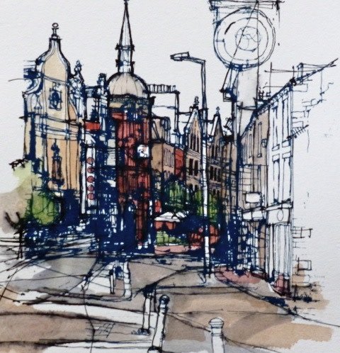 Streetscape 1 - Collage & Fibre Artists - Colin Binns - Water Street ...