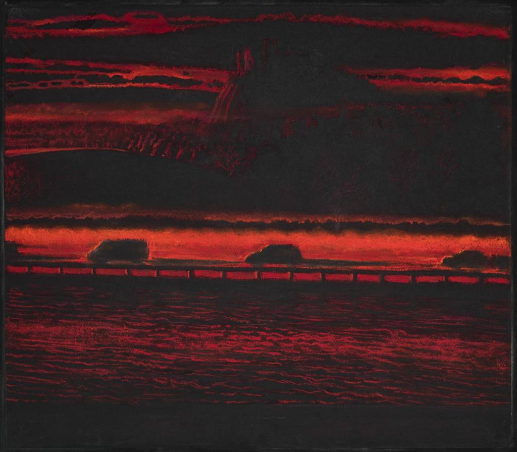 Red Meridian - Drawing - Pastel - Water Street Gallery