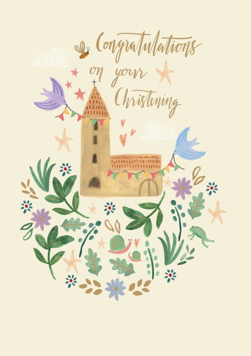 Roger La Borde Christening Congratulations Gilded Card - Water Street ...