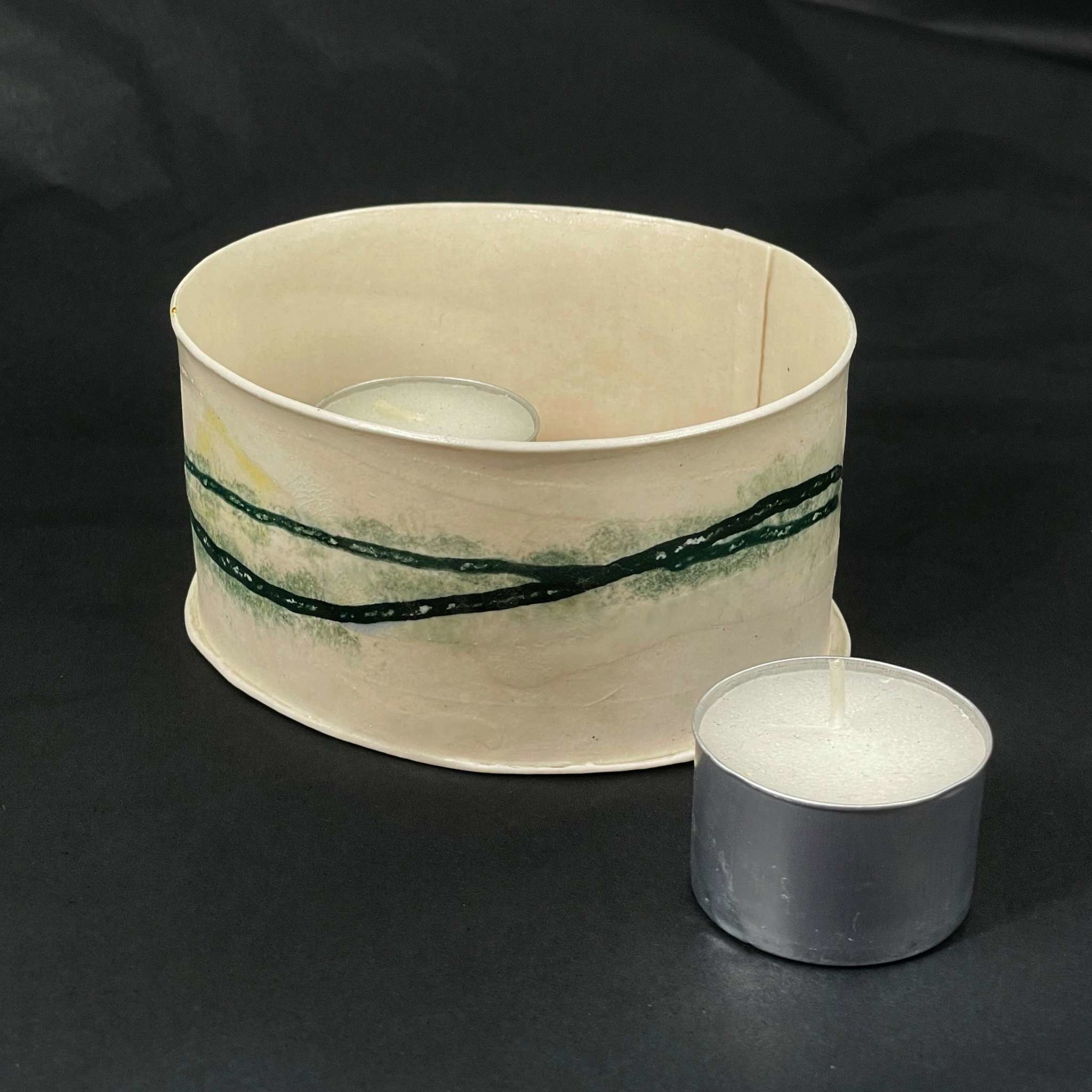T Light porcelain two candle holder 02 - Water Street Gallery