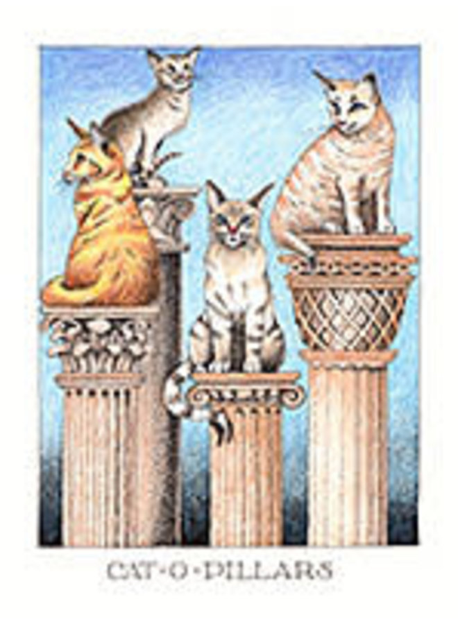 Cat O Pillars large card 850 - Water Street Gallery