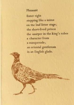 Roy Hubbard Pheasant Card with poem 34 - Water Street Gallery