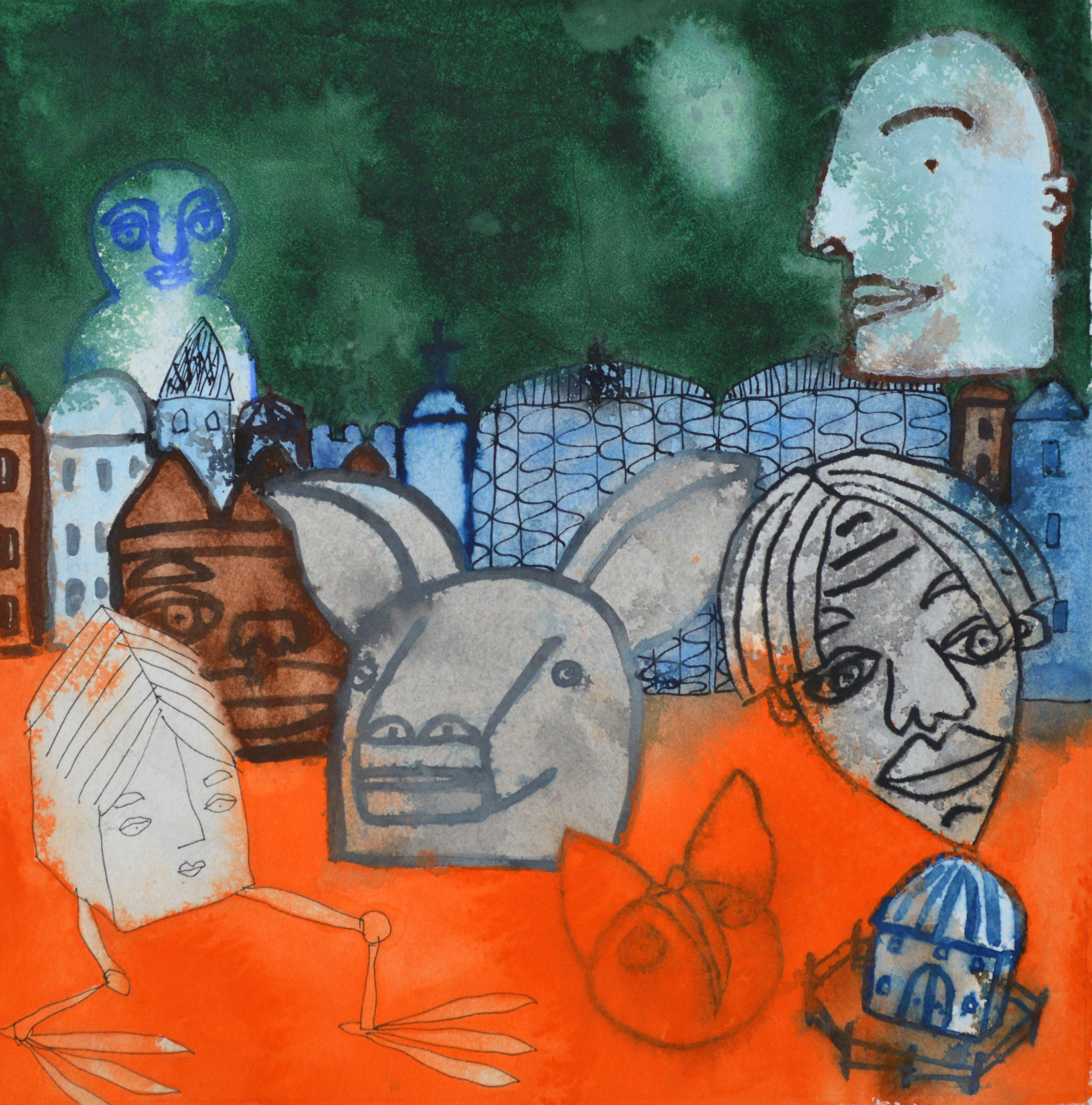 The Great Gates - Green and Orange 63 - Water Street Gallery