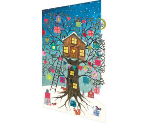 Treehouse with Blue Sky Laser cut card by Ray - Water Street Gallery
