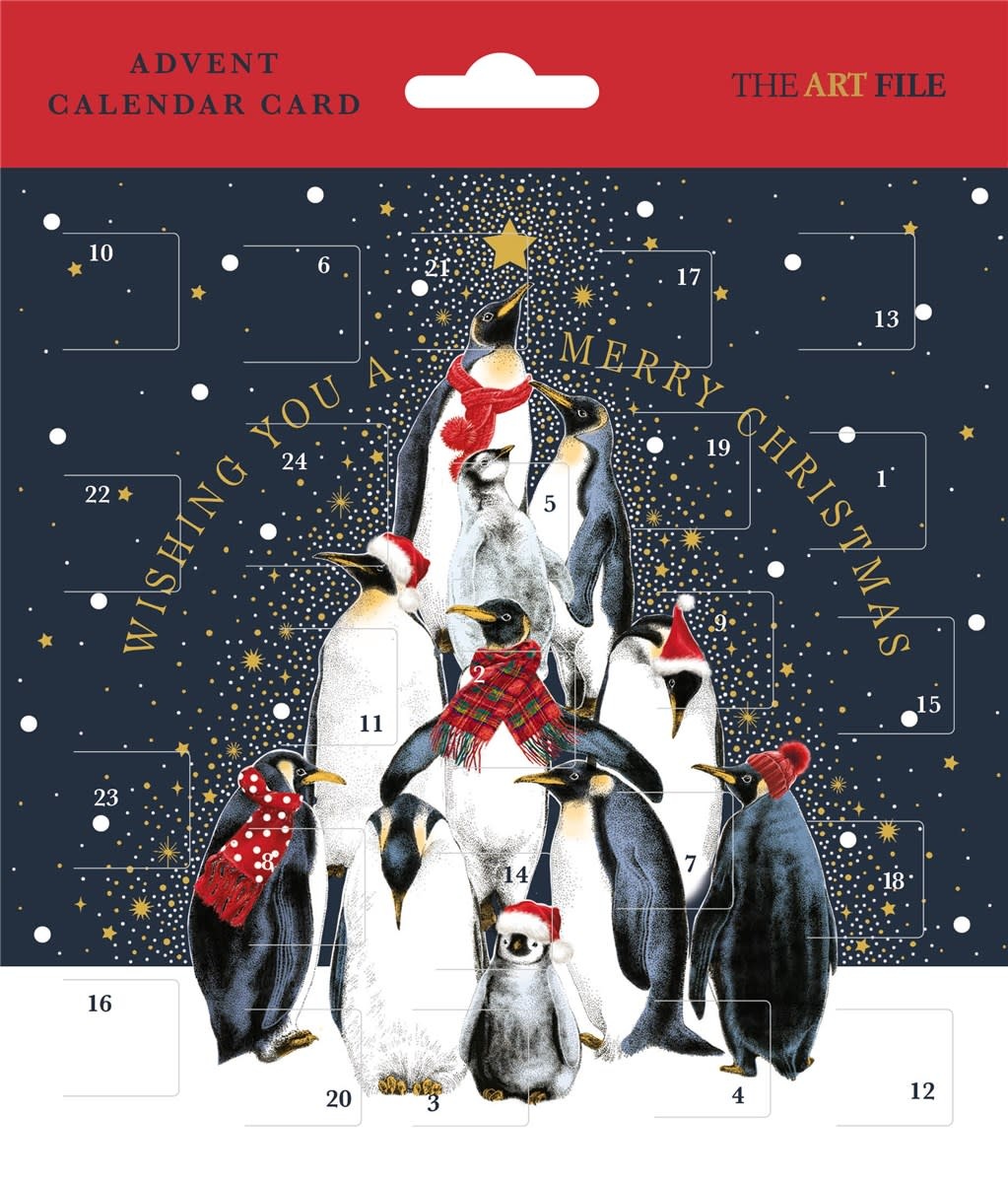 The Art File Penguins Advent Card - Water Street Gallery