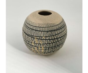 Limestone Medium Orb with Gold Lustre - Water Street Gallery