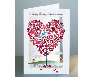 Forever Cards Ruby Happy Anniversary Laser cut card - Water Street Gallery