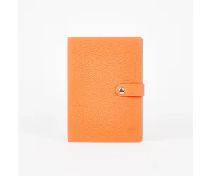 Orange Vegan A5 Notebook with clasp lined paper 090 - Water Street Gallery