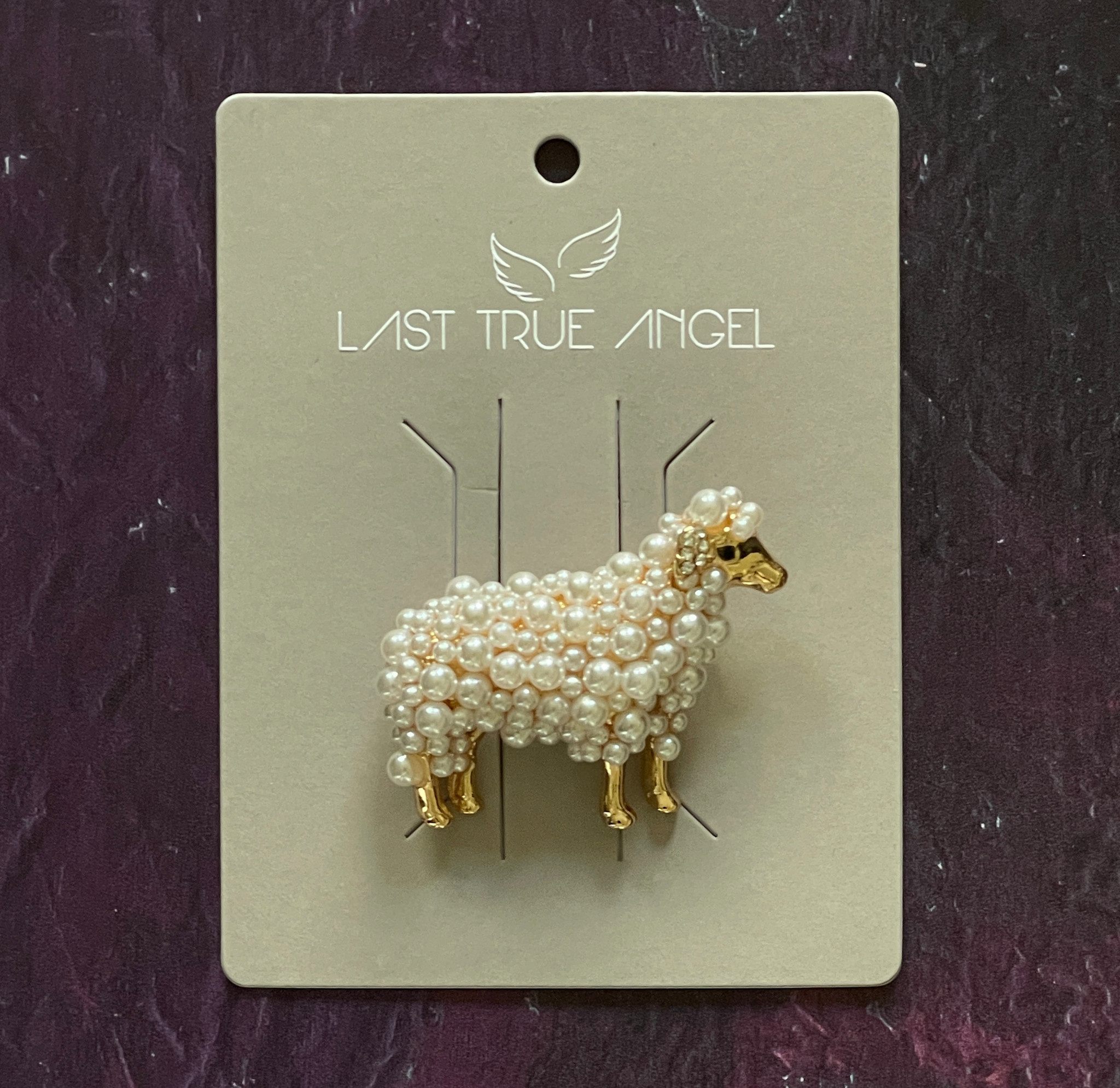 Pearly Sheep Brooch in Gold 07 - Water Street Gallery