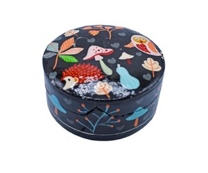 Woodland Black Round Trinket Box 56 - Water Street Gallery