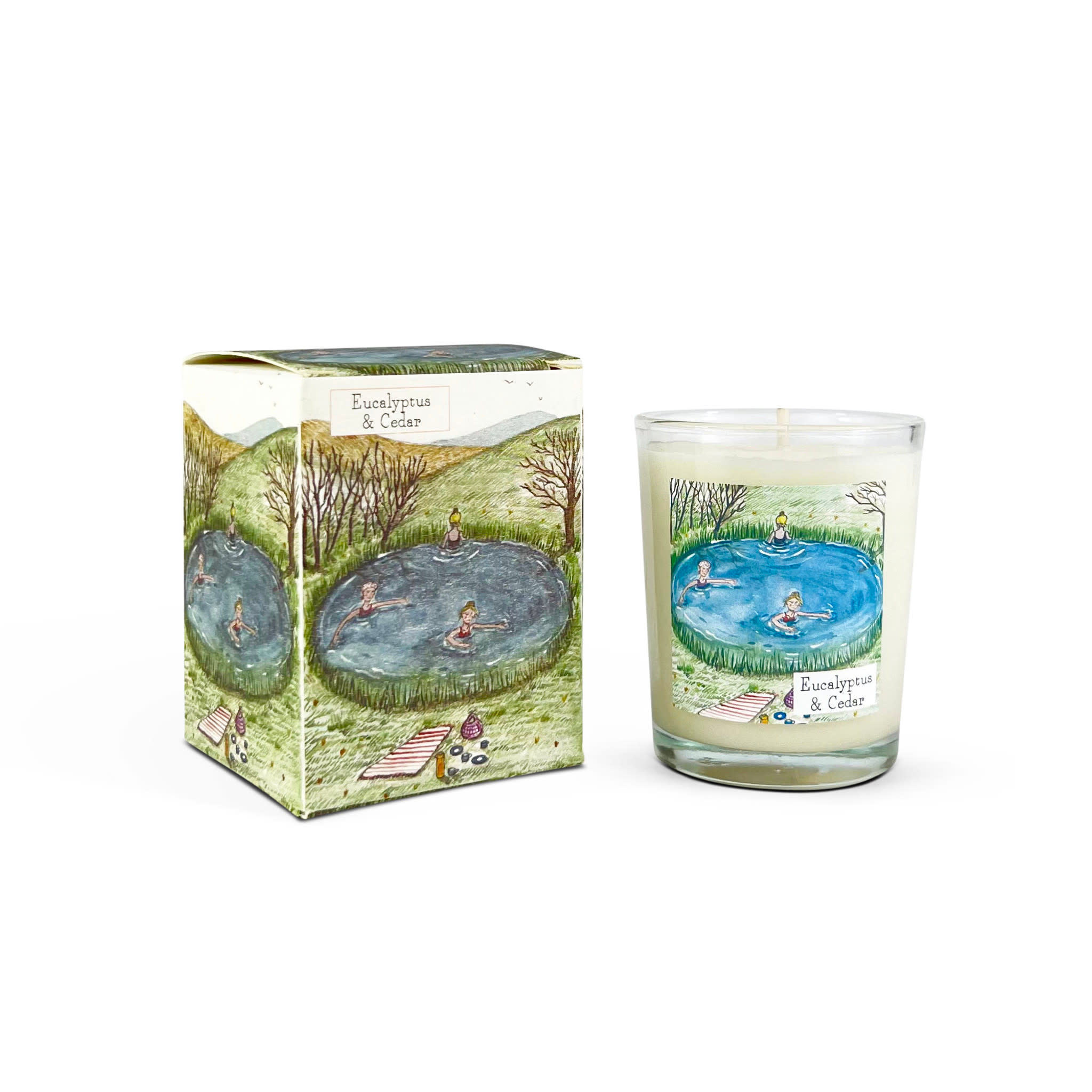 Eucalyptus & Cedar Wild Swimming Scented Votive Candle - Water Street ...