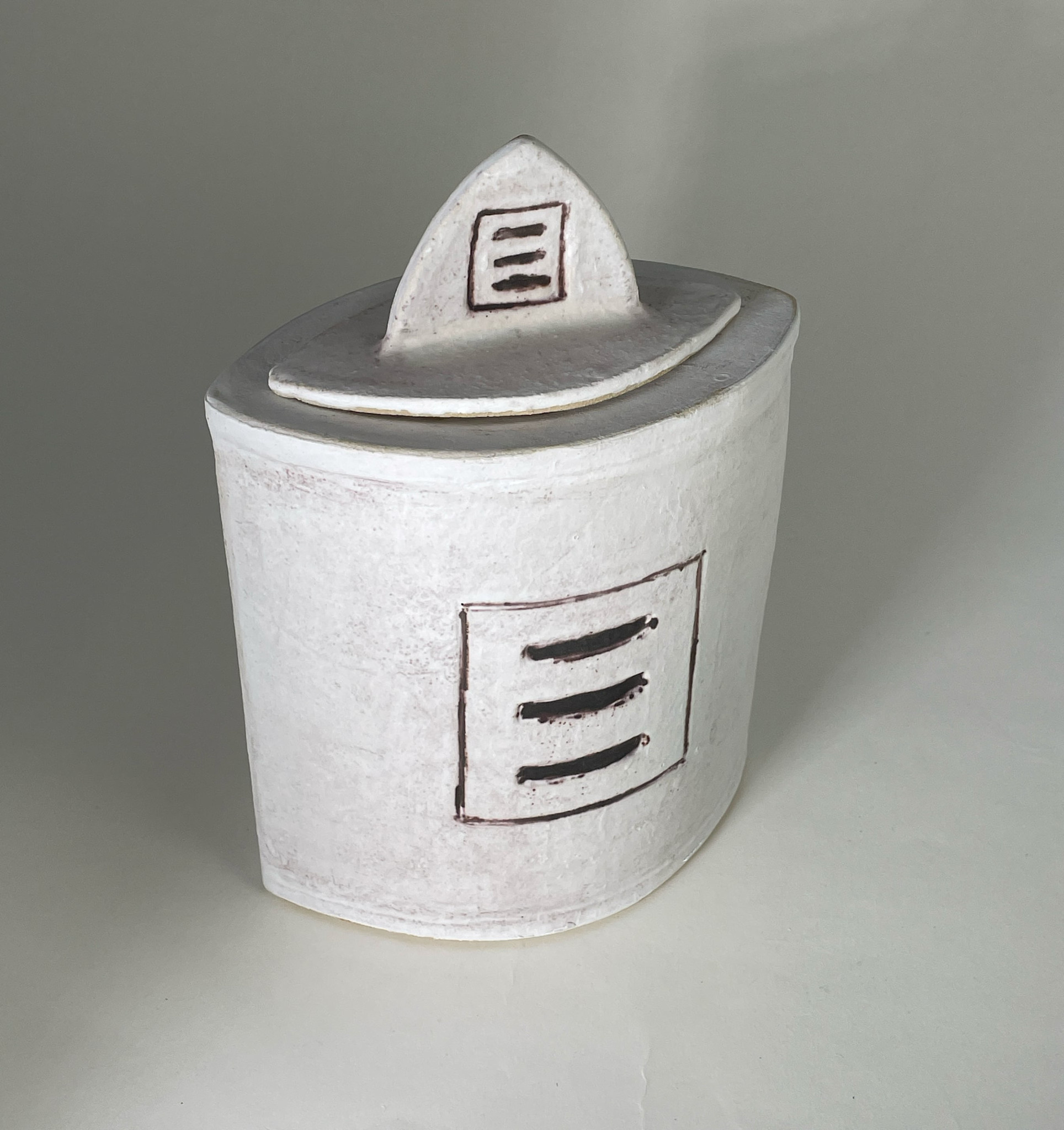 Architectural lidded oval box - Water Street Gallery