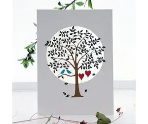 Forever Cards Hearts in Tree Laser cut card - Water Street Gallery