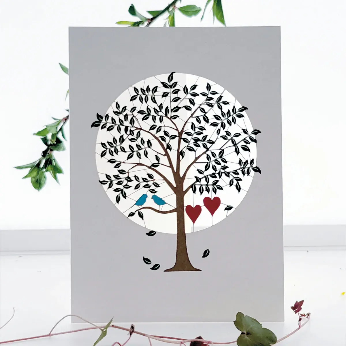 Forever Cards Hearts in Tree Laser cut card - Water Street Gallery