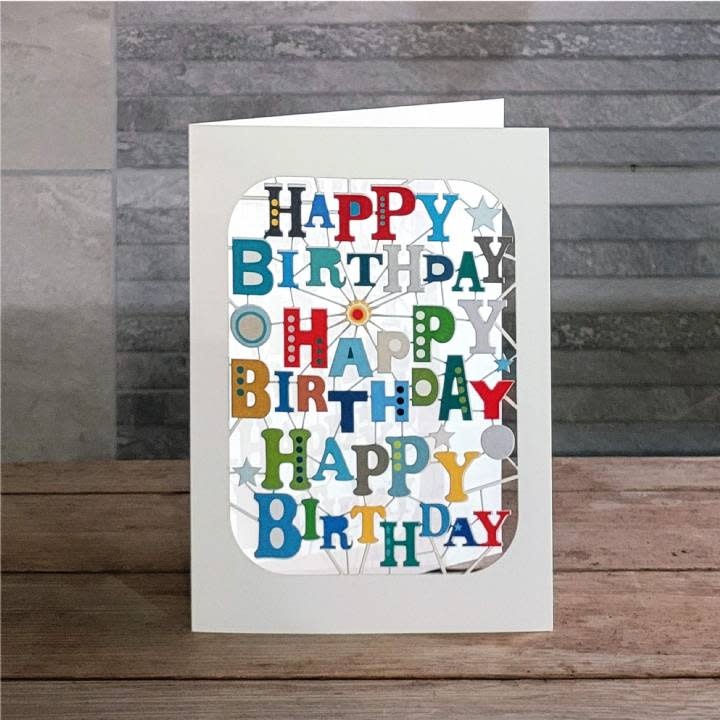Forever Cards Happy Birthday x3 Laser cut card - Water Street Gallery