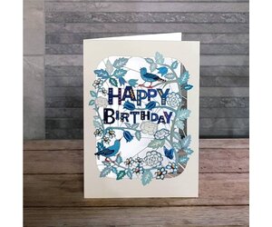 Forever Cards Happy Birthday Blue Laser cut card - Water Street Gallery