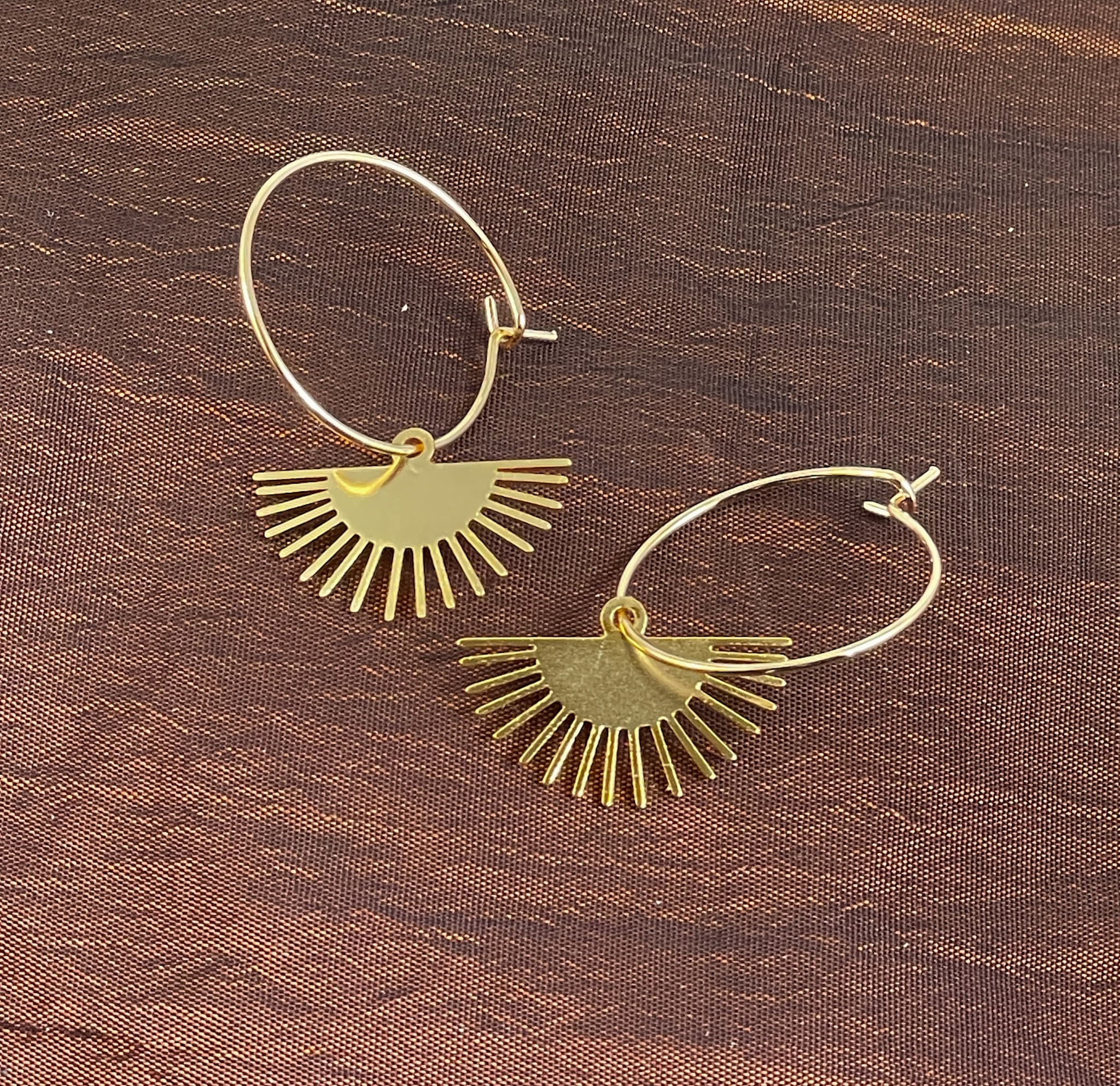 Copper Bee Sunrise/ Sunset Botanical Hoop Earrings 66 - Water Street ...