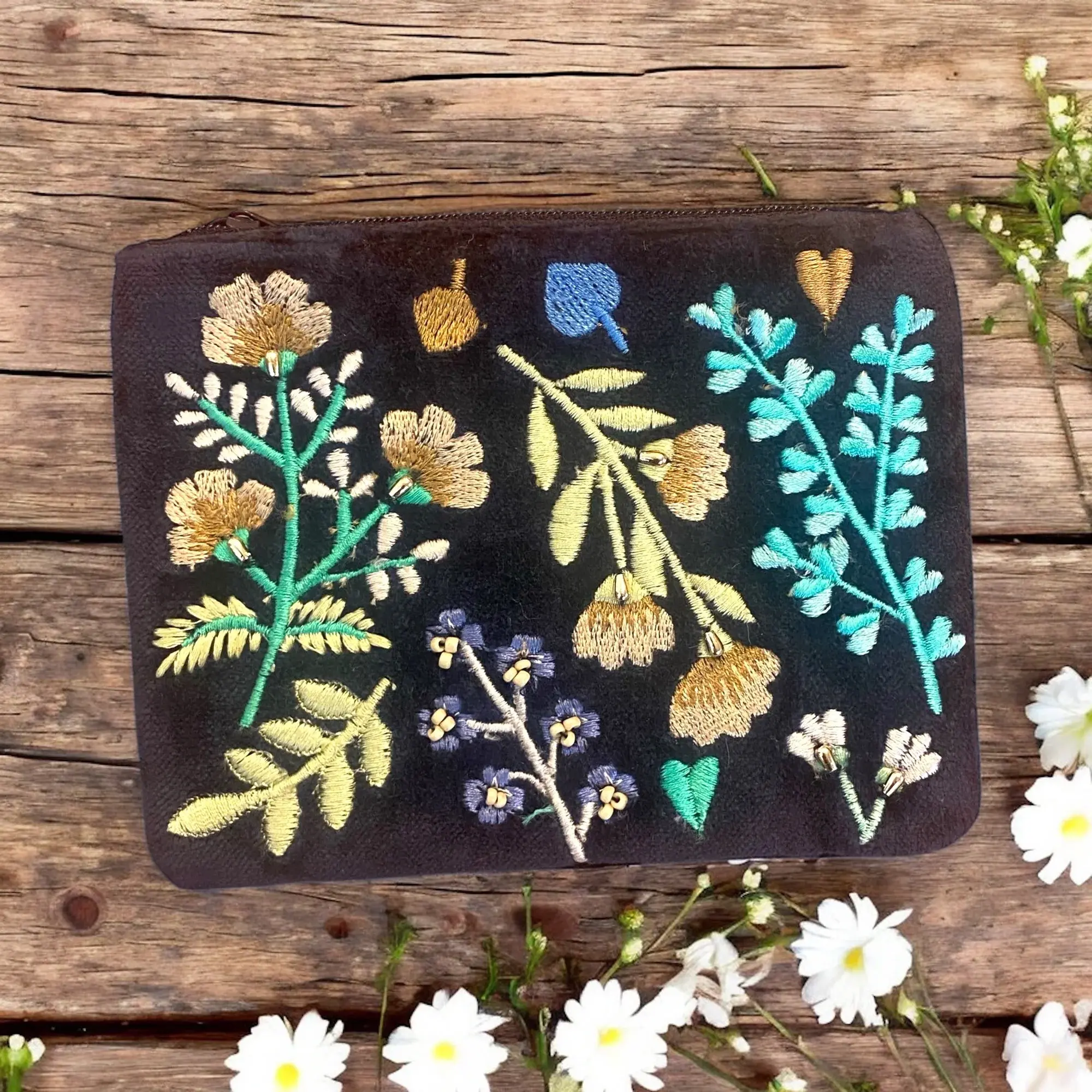 Blue Floral Velvet Purse 22 - Water Street Gallery