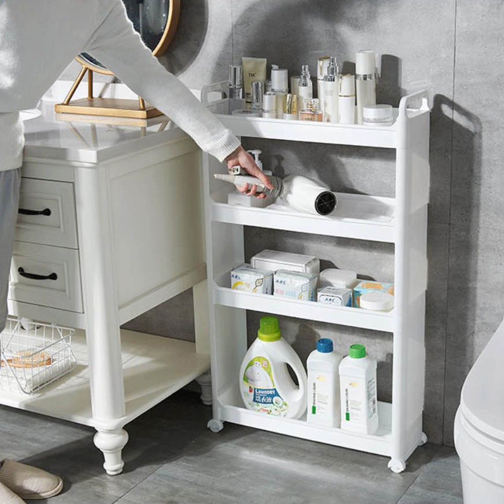 Decopatent® Smal Keukenrek opbergrek 4 laags op Wieltjes met Vakken ...