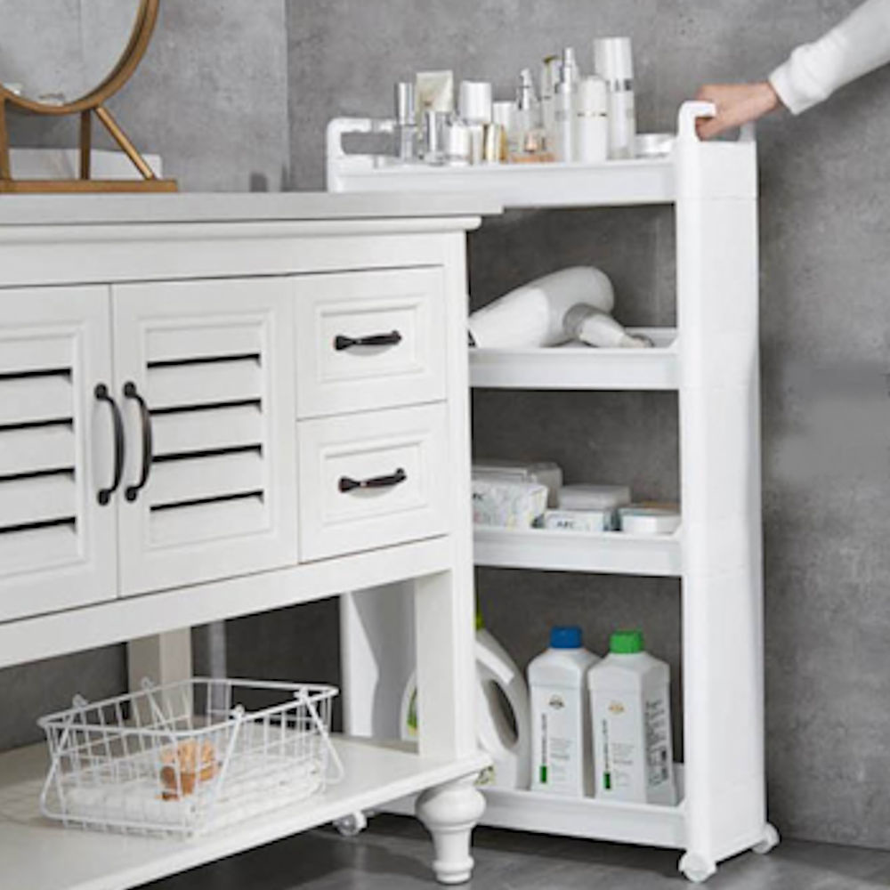 Decopatent® Smal Keukenrek opbergrek 4 laags op Wieltjes met Vakken ...