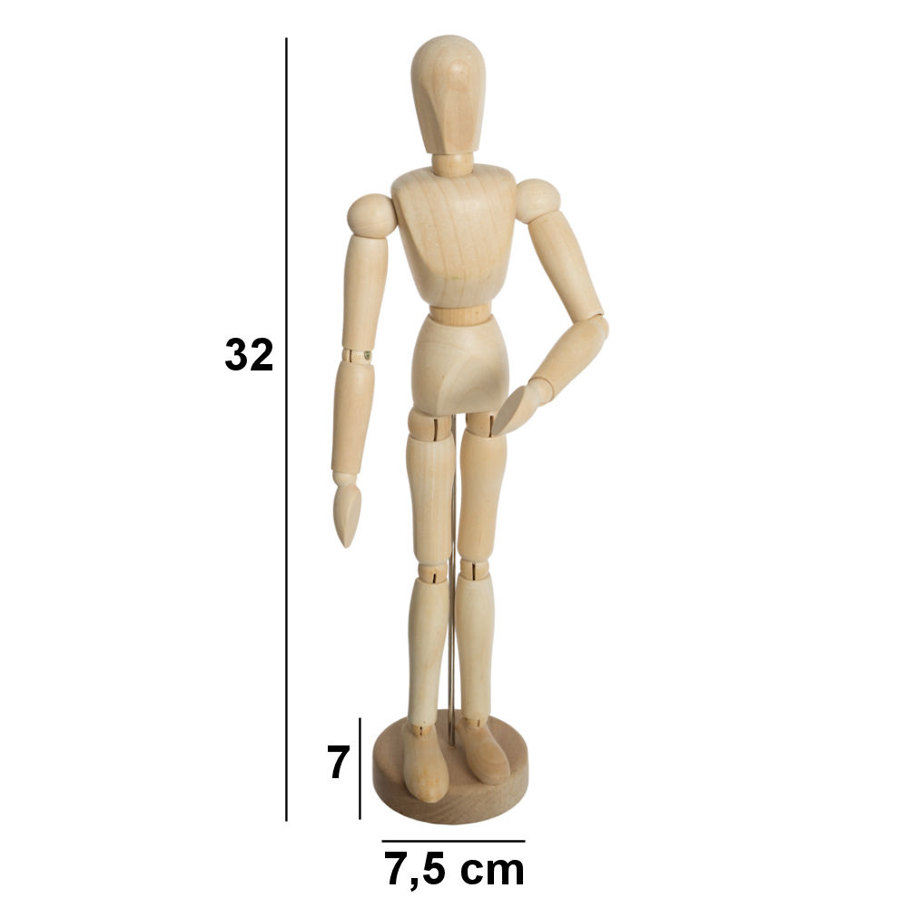 Decopatent® Tekenpop - Houten model Lendenpop - Tekenmodel pop hout ...