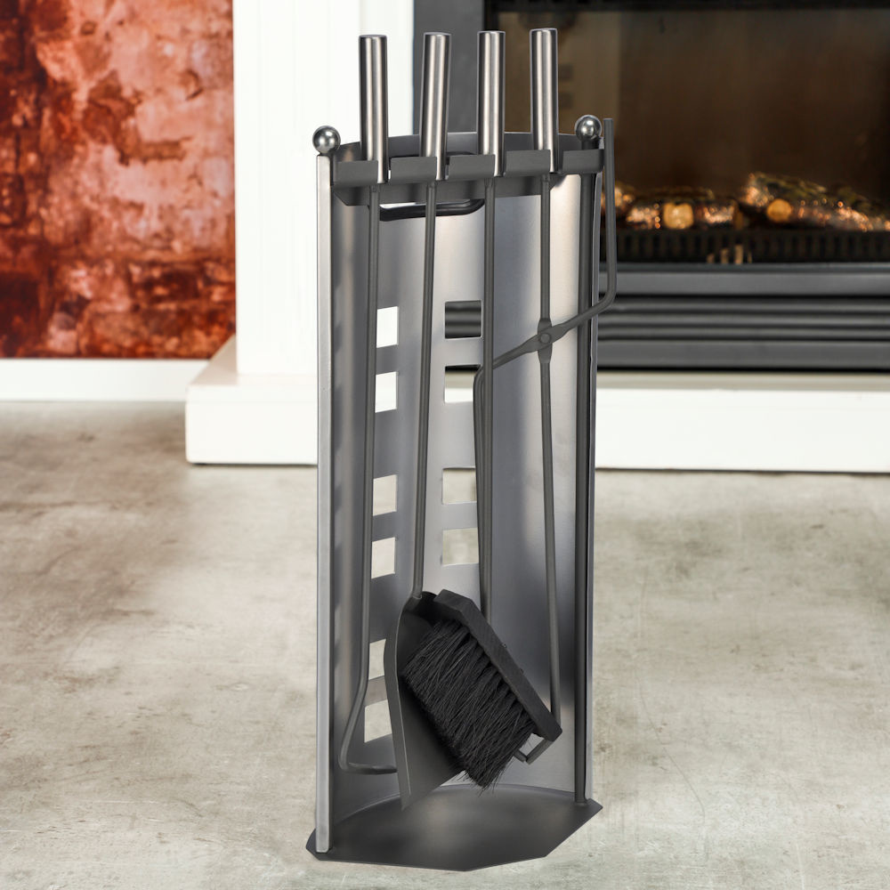 Decopatent® Haardstel Set - Modern - Vijfdelig - Haardset Houder ...