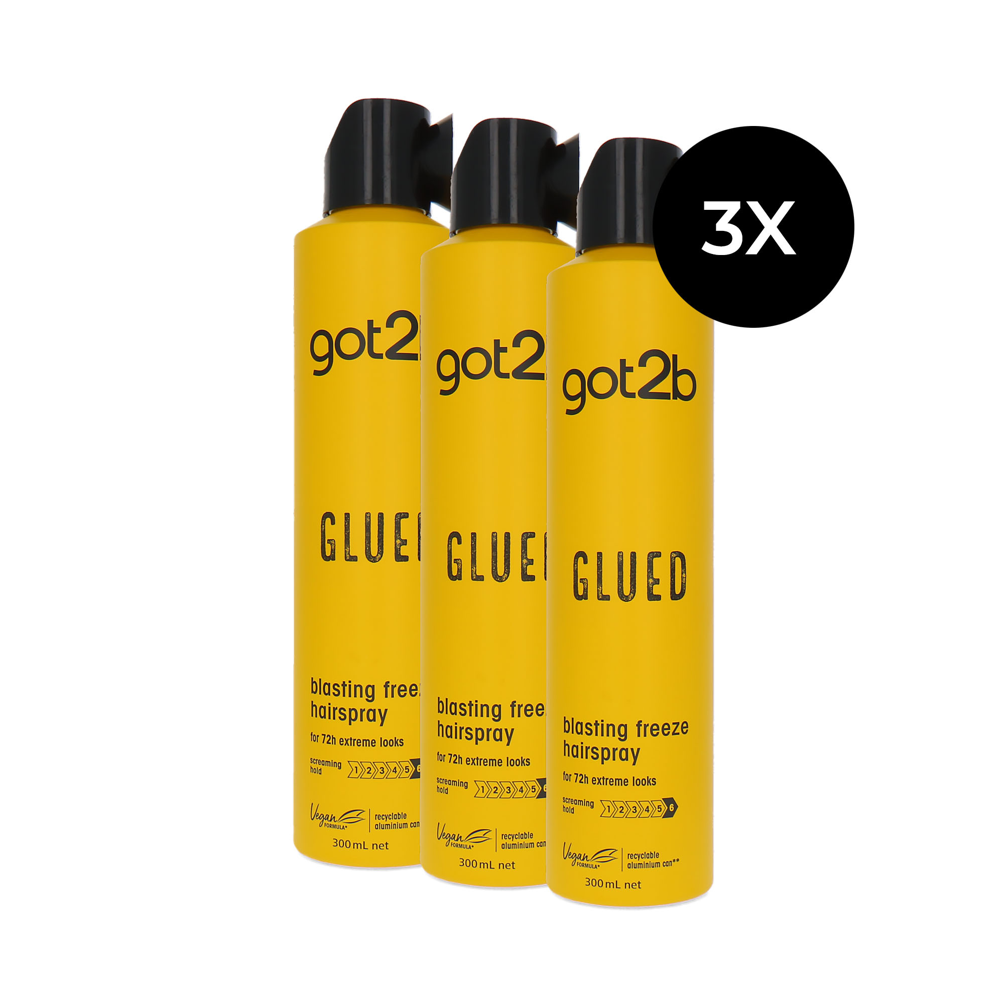 Schwarzkopf Got2B Glued Blasting Freeze Hairspray - 3 x 300 ml kopen