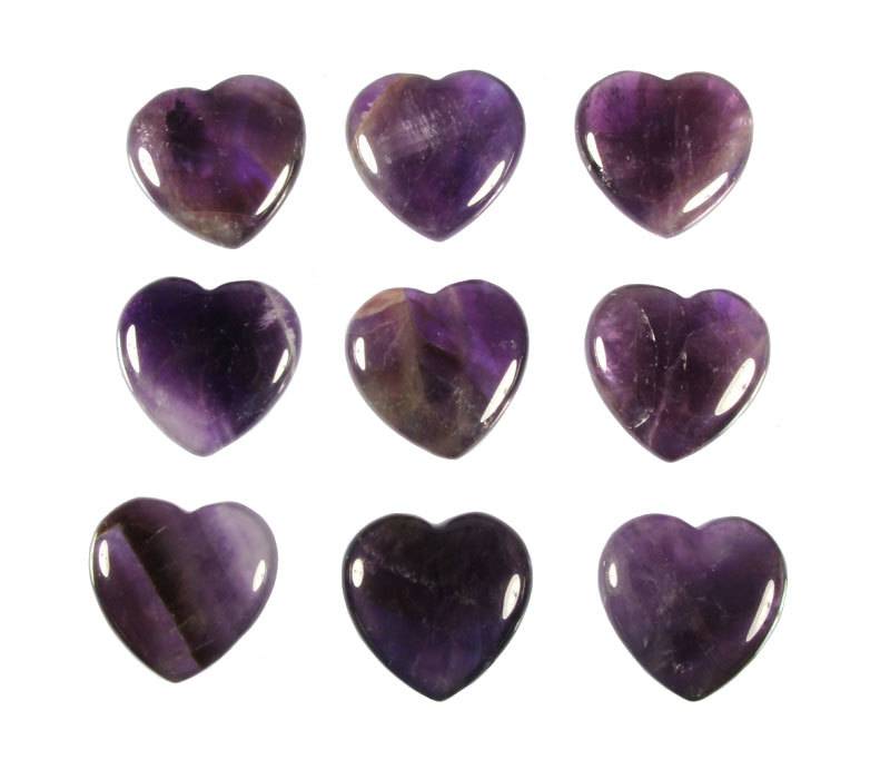 Amethist (donker) edelsteen hart 3 cm - Spiritual Garden