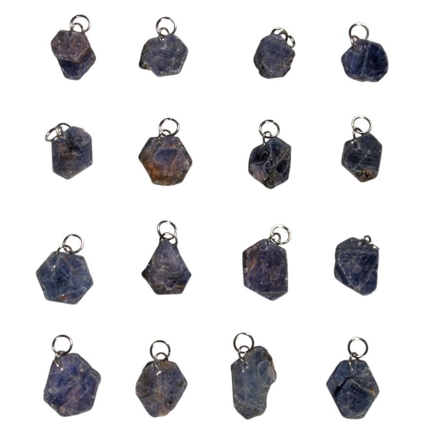 Blauwe saffier hanger ruw - Spiritual Garden