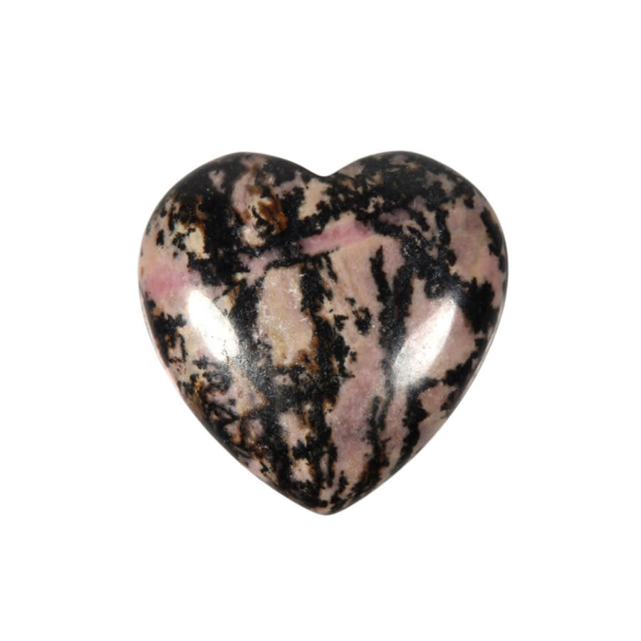 Rhodoniet (roze met zwart) edelsteen hart 3 cm - Spiritual Garden