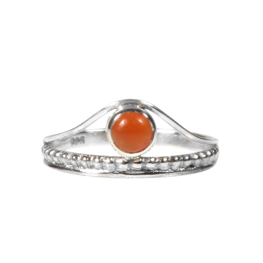 Zilveren ring carneool maat 16 1/2 | rond boogje - Spiritual Garden
