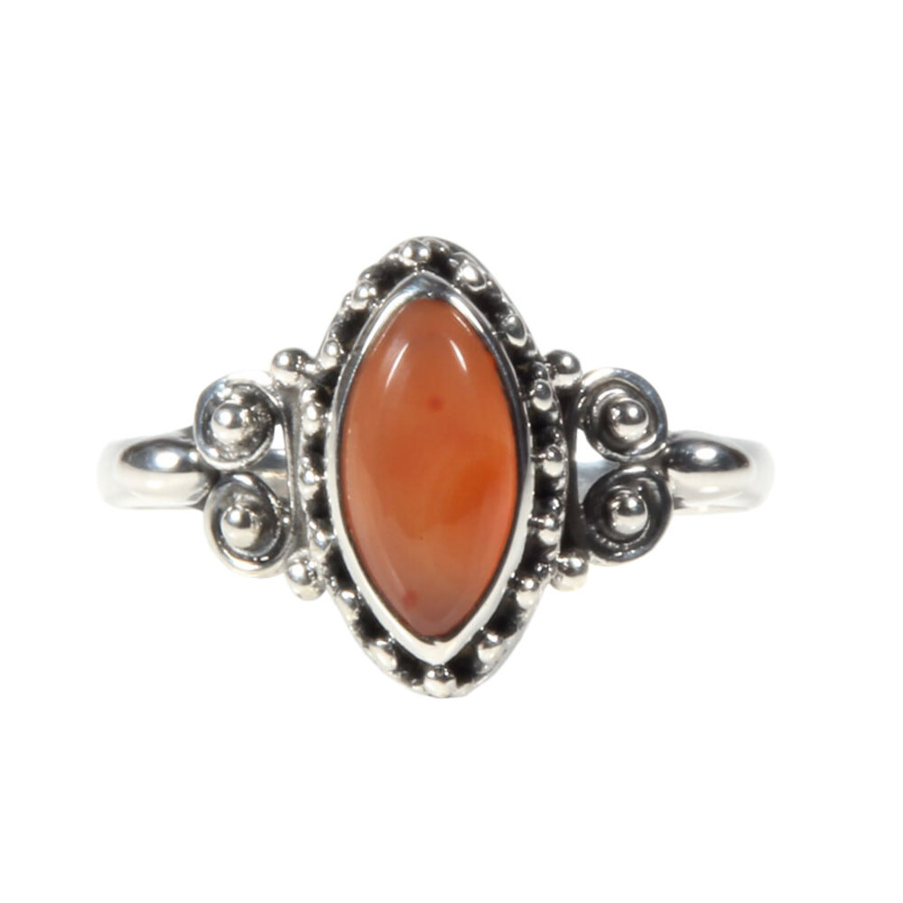 Zilveren ring carneool maat 16 1/2 | markies spiralen - Spiritual Garden