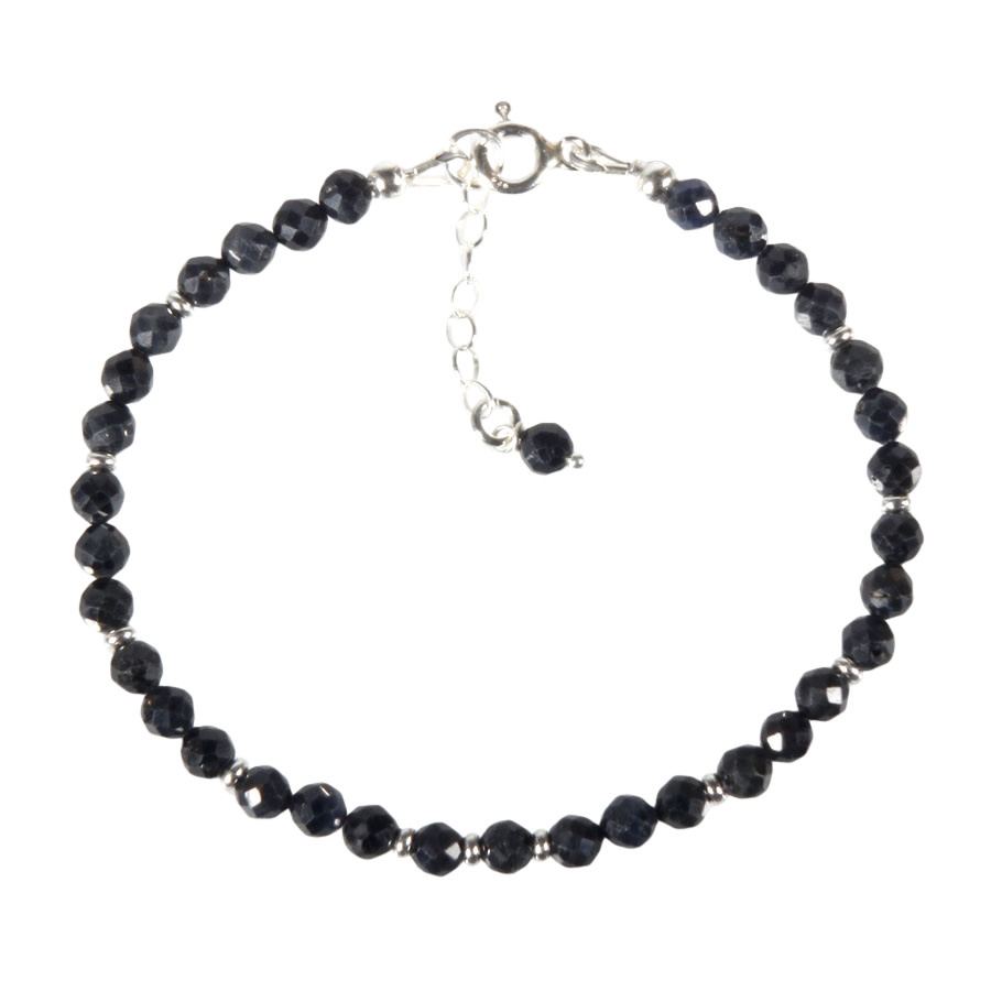 Saffier zilveren armband | 4 mm facet - Spiritual Garden