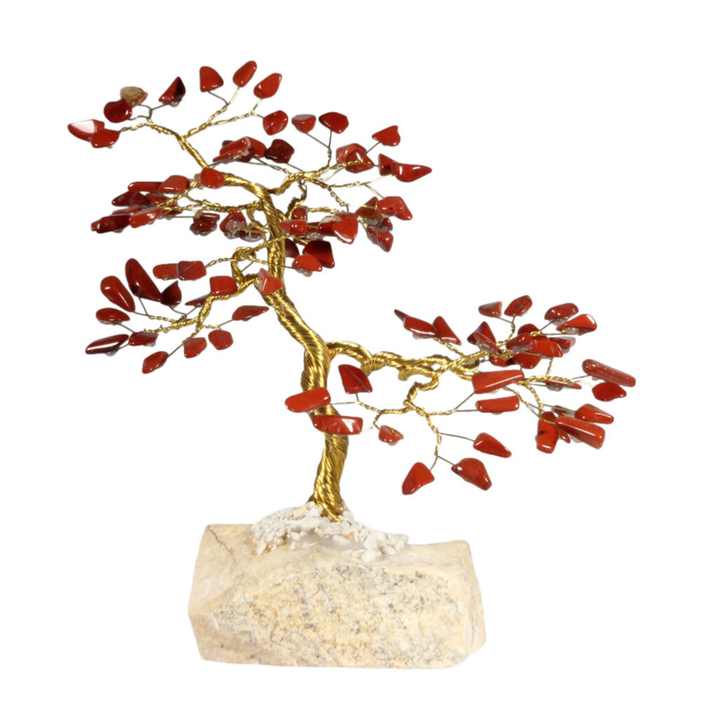 Jaspis (rood) edelsteen boompje op steen - Spiritual Garden