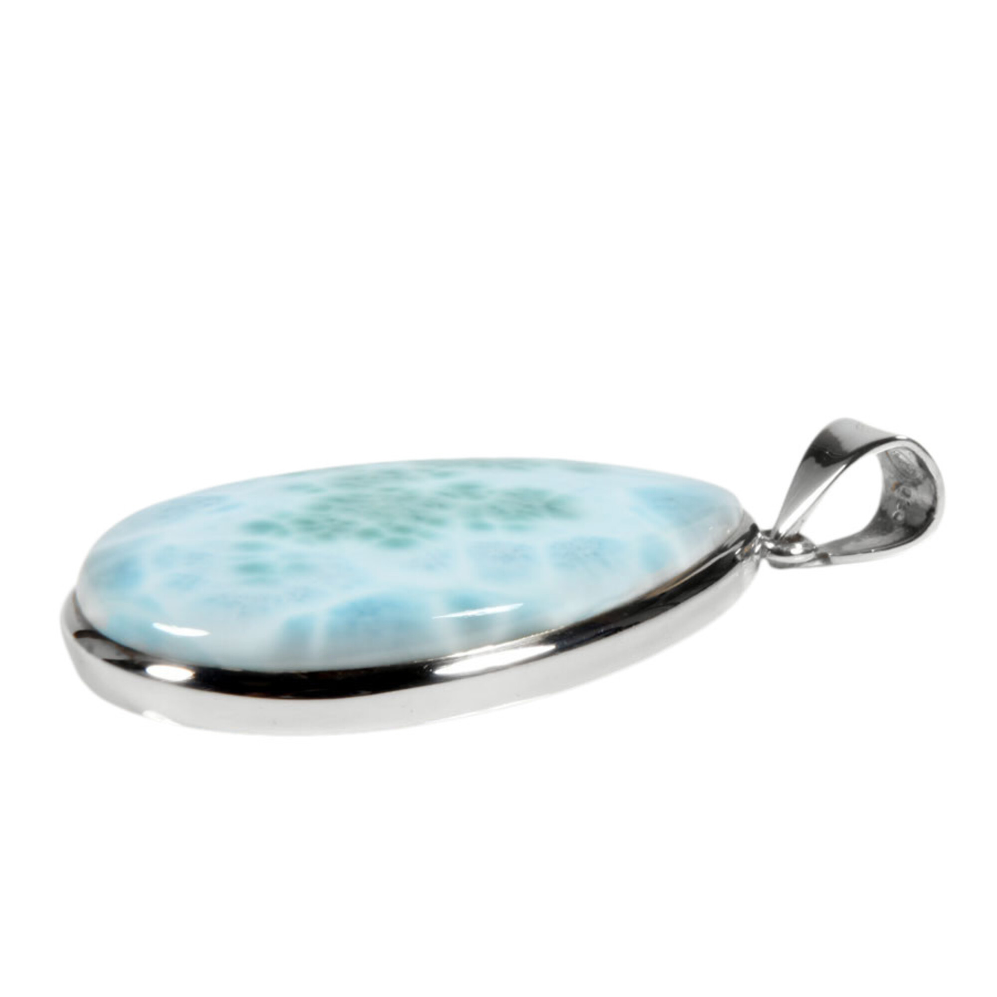 Zilveren hanger larimar | druppel 3,9 x 2,7 cm - Spiritual Garden