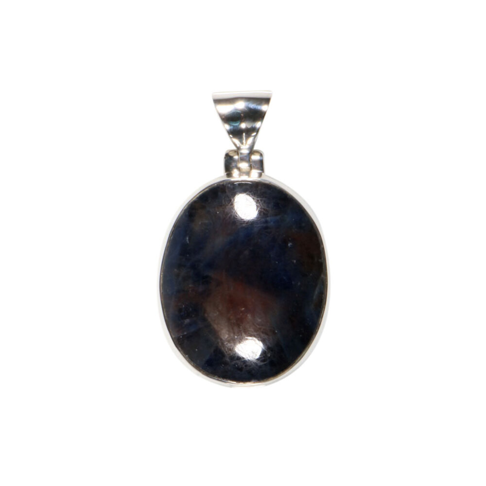 Zilveren hanger saffier (ster) | ovaal 2,6 x 2 cm - Spiritual Garden