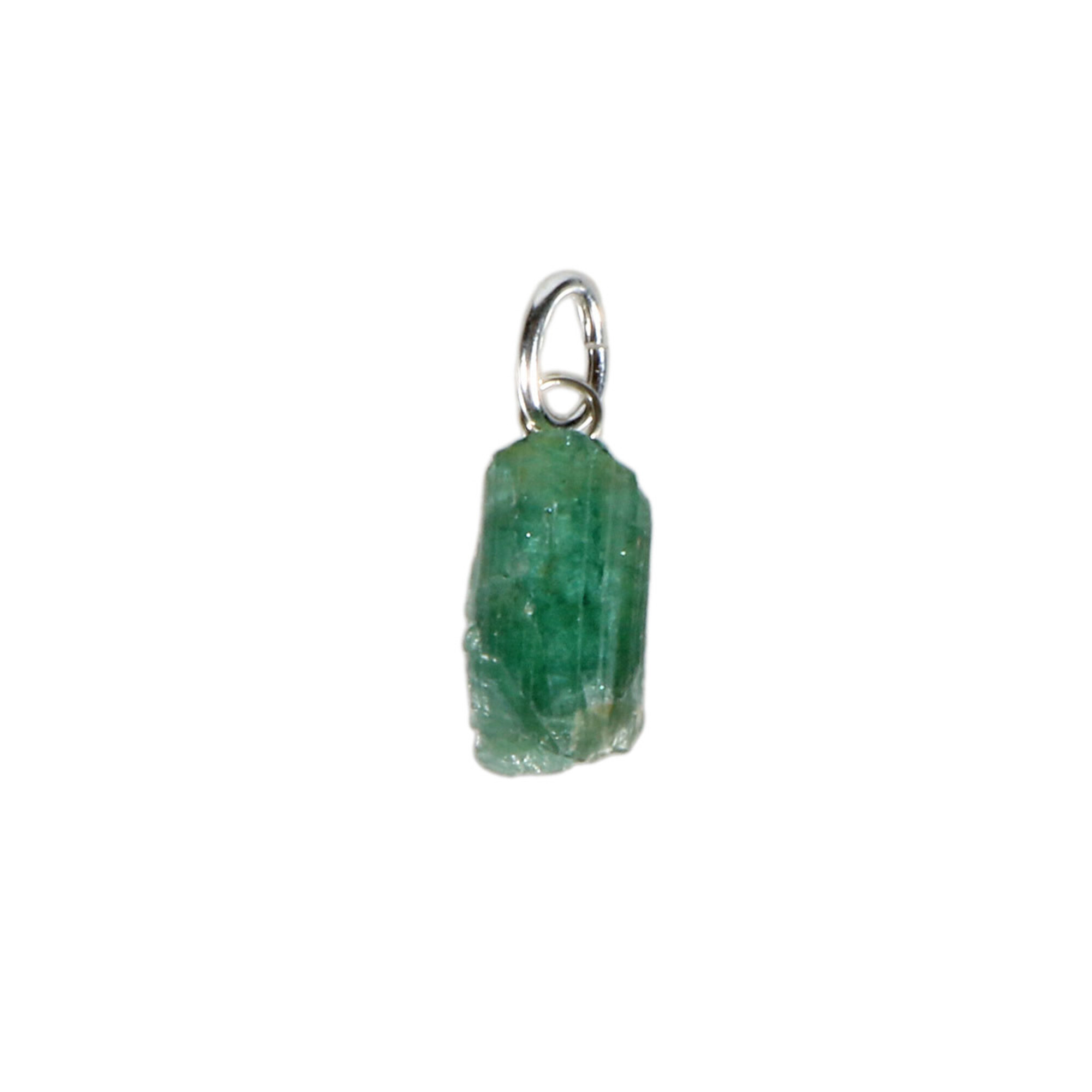 Indigoliet (blauwe toermalijn) hanger kristal klein met zilveren oogje ...