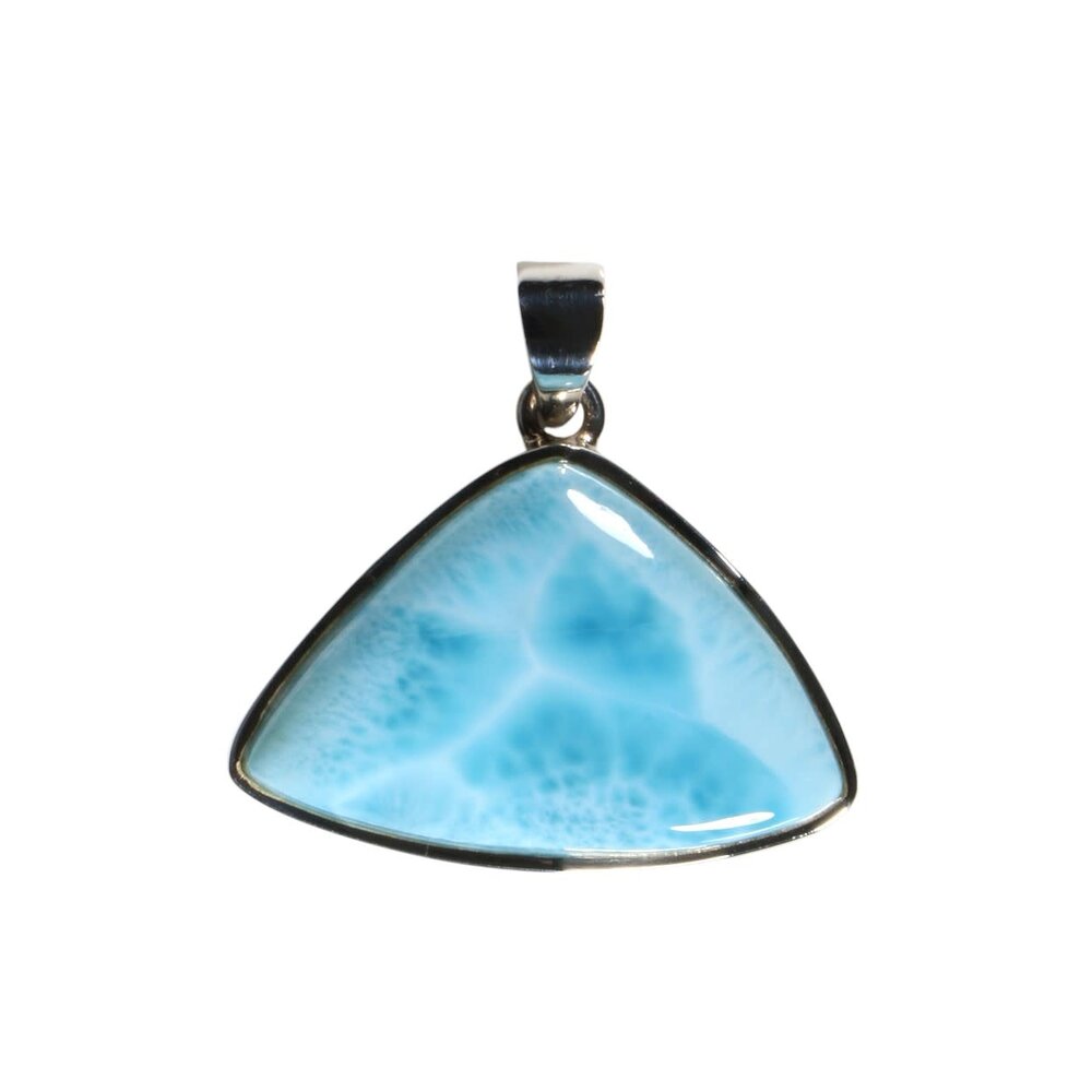 Zilveren hanger larimar | driehoek 2,2 x 3,5 cm - Spiritual Garden