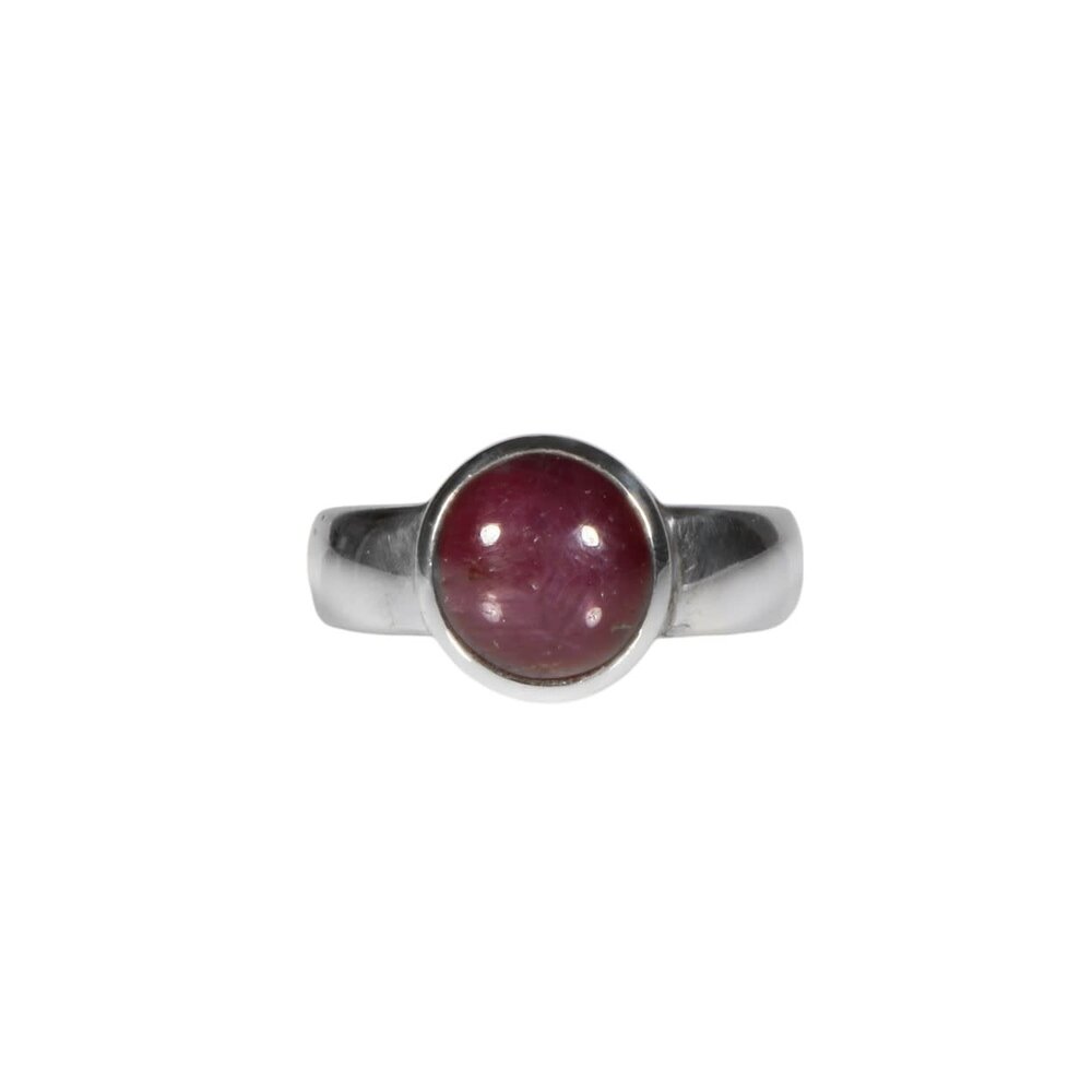 Zilveren ring robijn maat 18 | rond 1 cm - Spiritual Garden