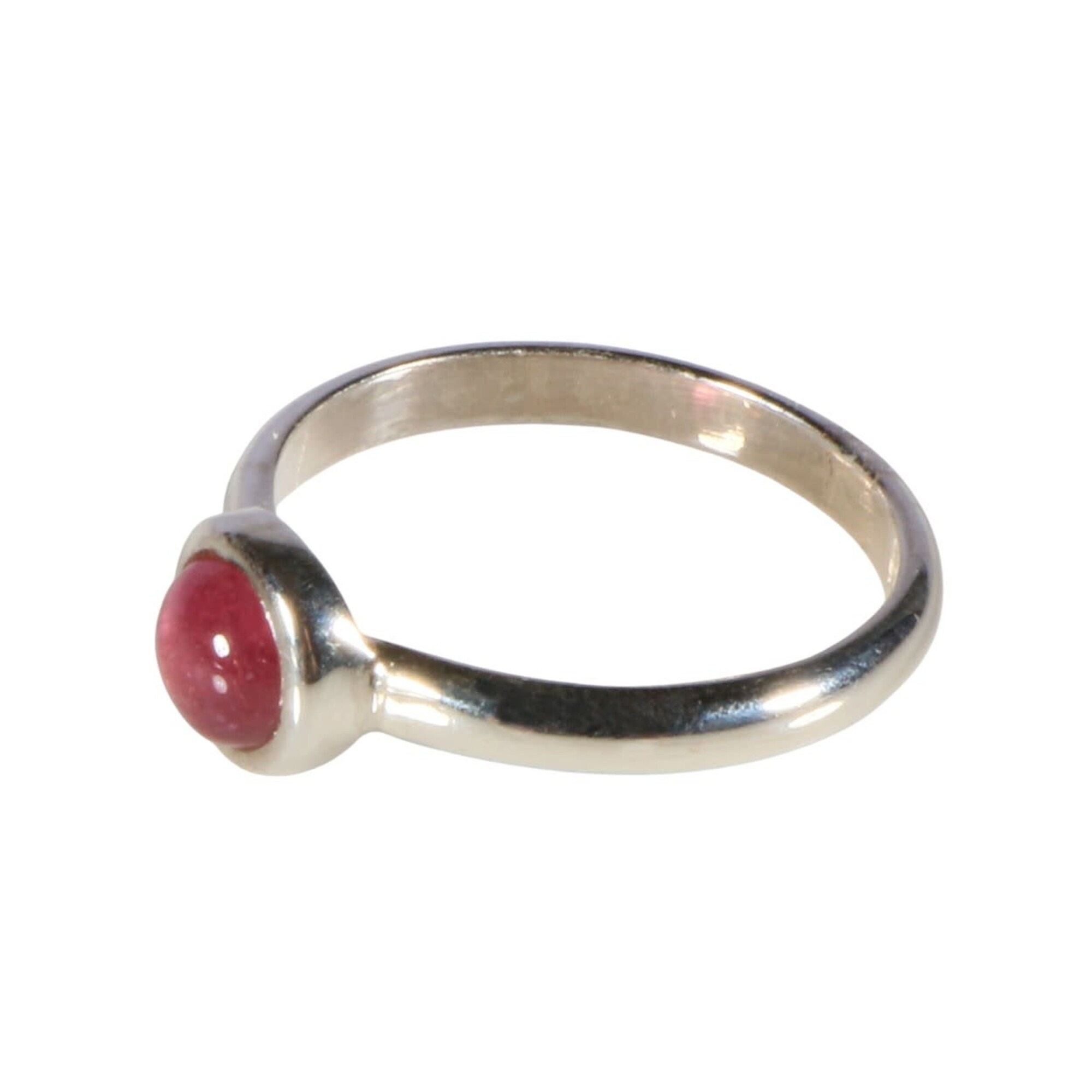 Zilveren ring toermalijn (roze) maat 18 | rond 5 mm - Spiritual Garden
